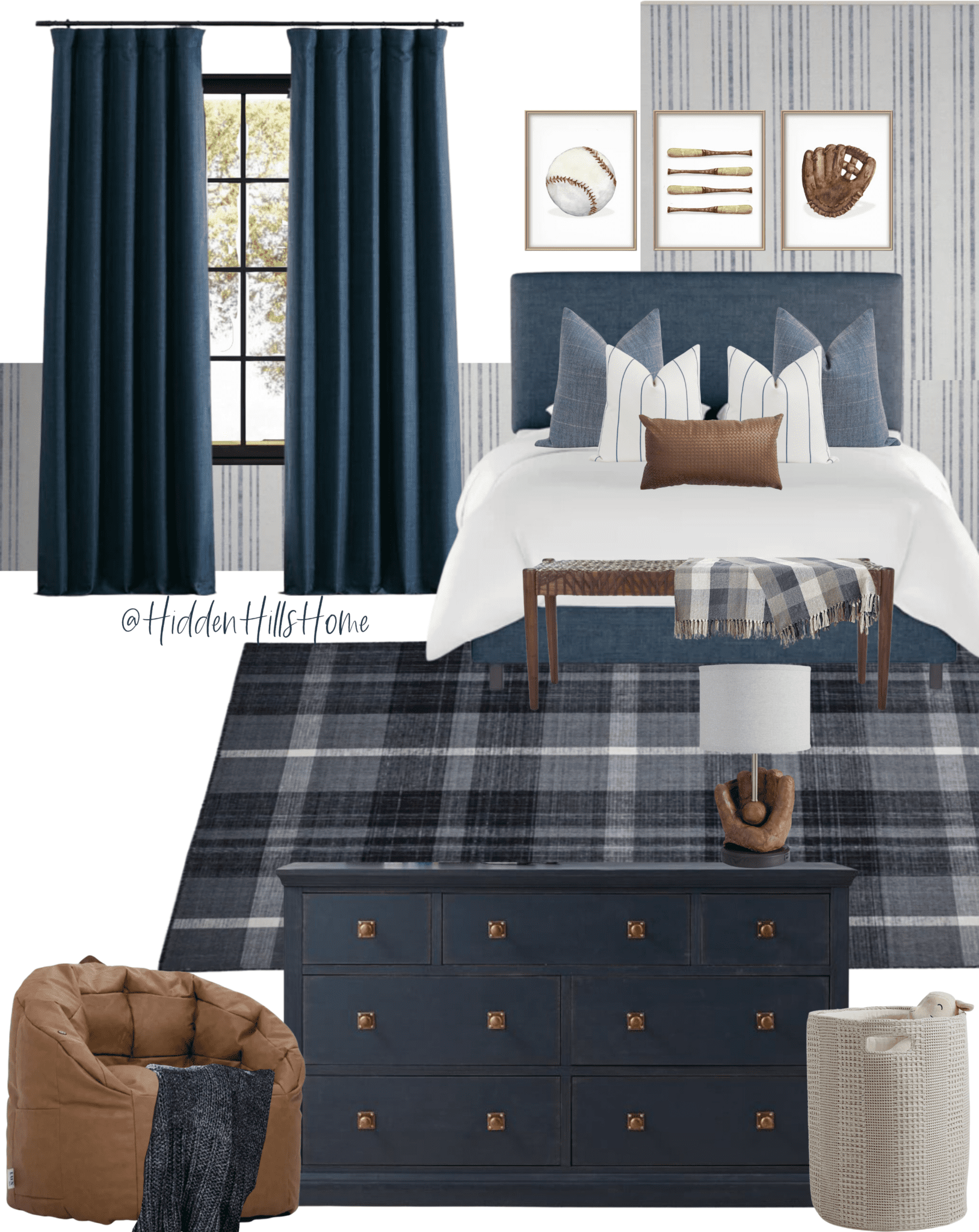 Boy's Bedroom Mood Boards - Hidden Hills Home