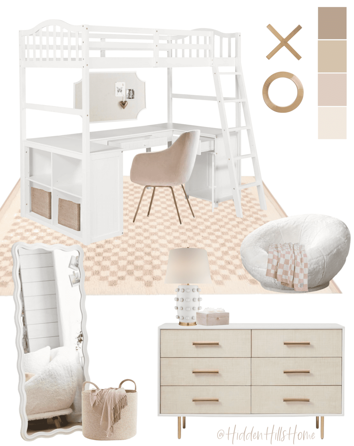 Girl's Bedroom Mood Boards - Hidden Hills Home