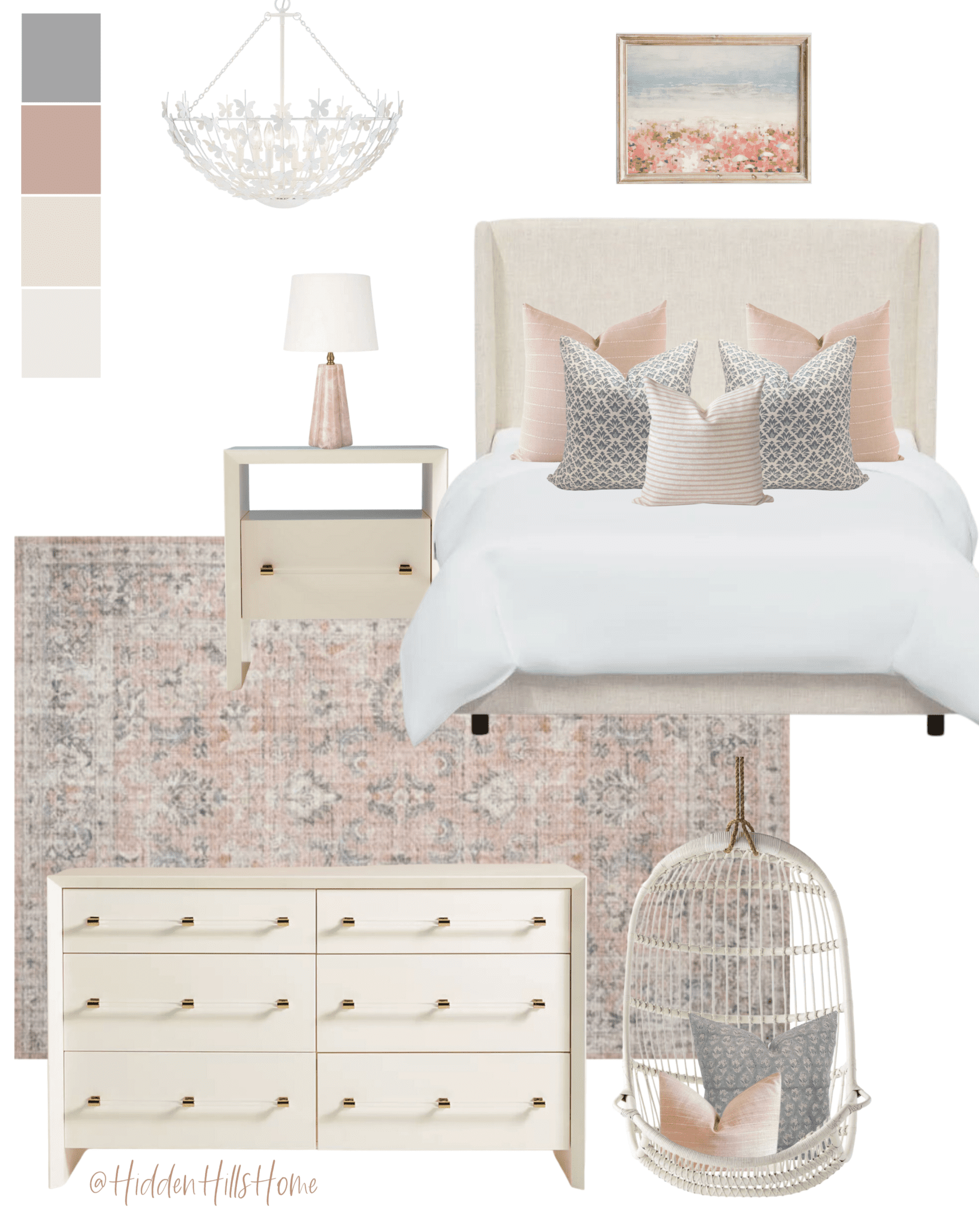 Girl's Bedroom Mood Boards - Hidden Hills Home