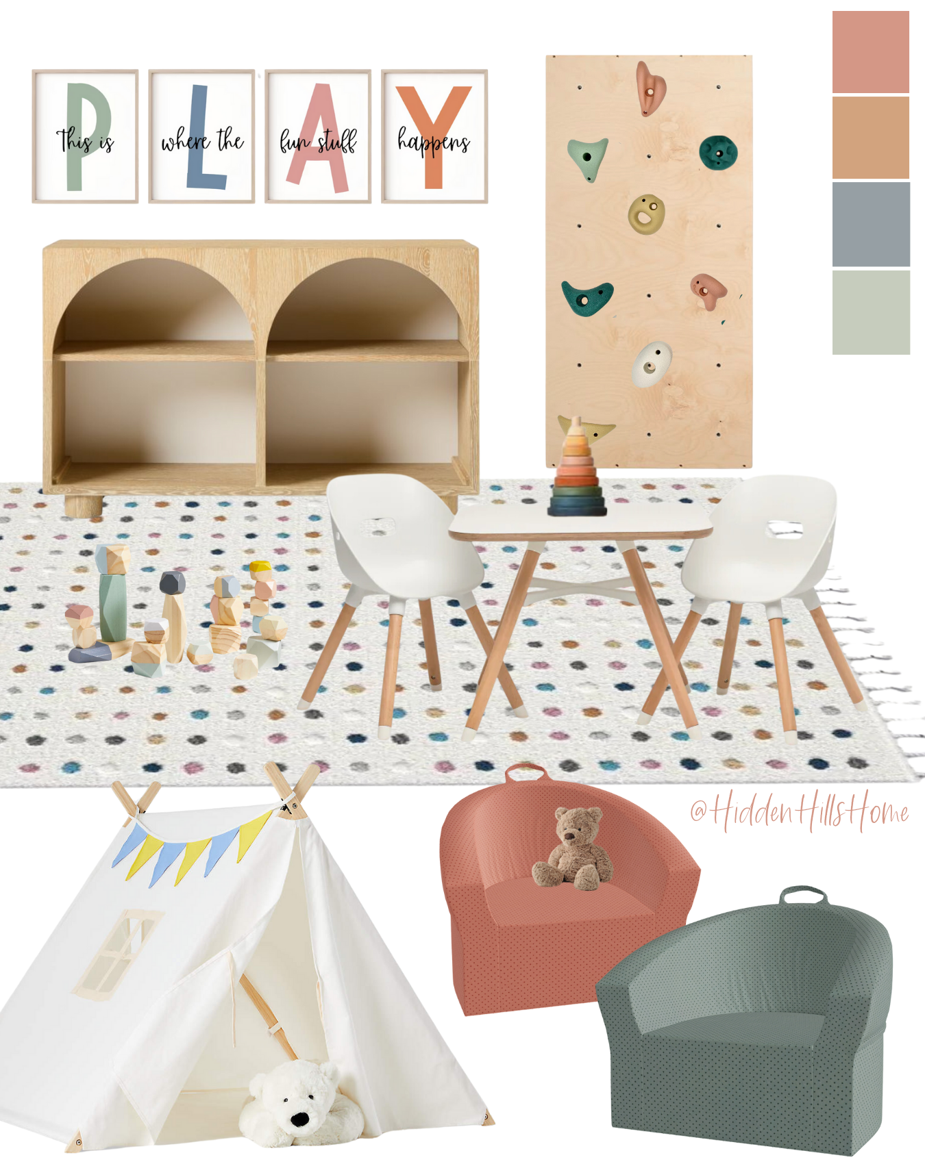 Playroom Mood Boards - Hidden Hills Home