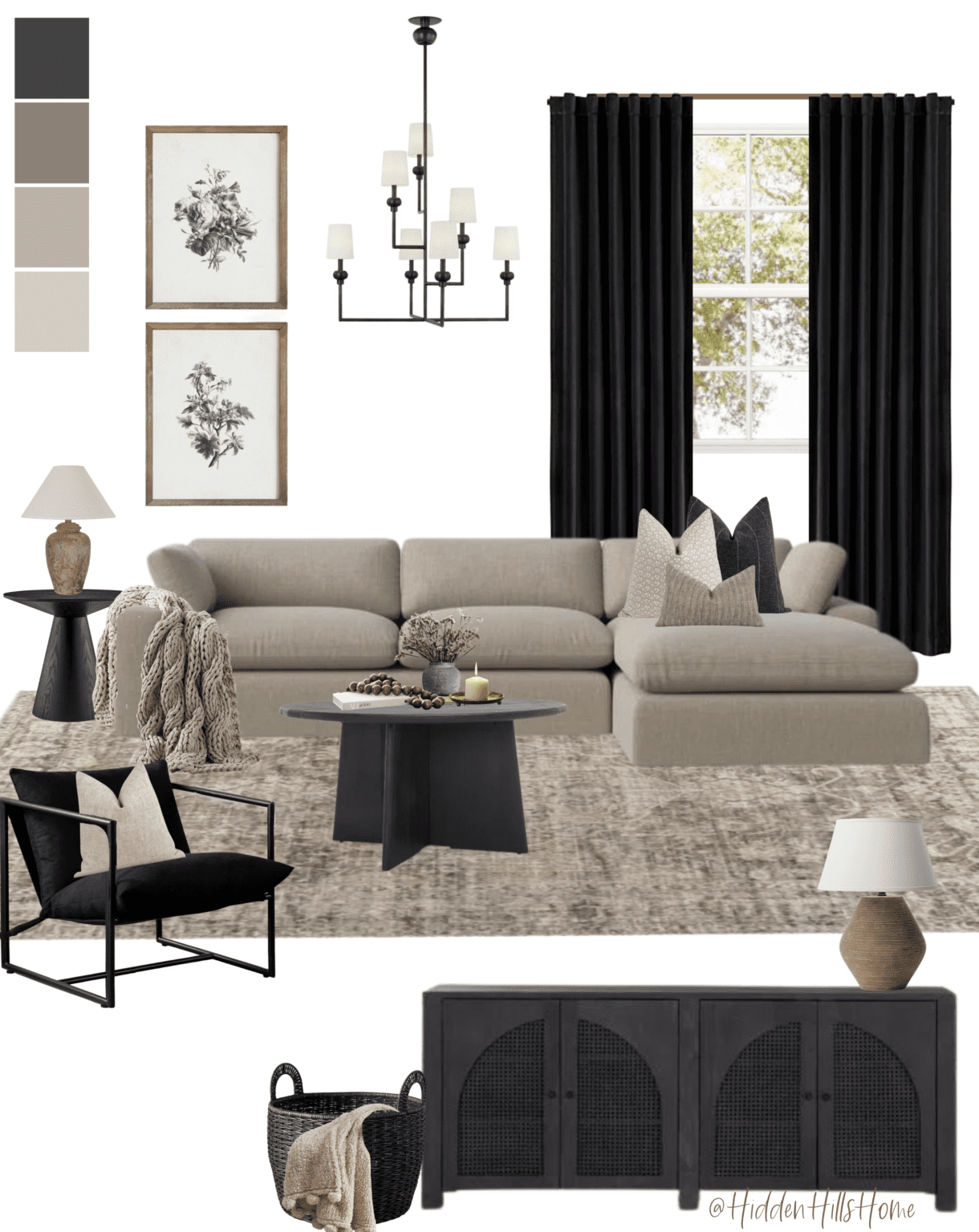 Living Room Mood Boards - Hidden Hills Home