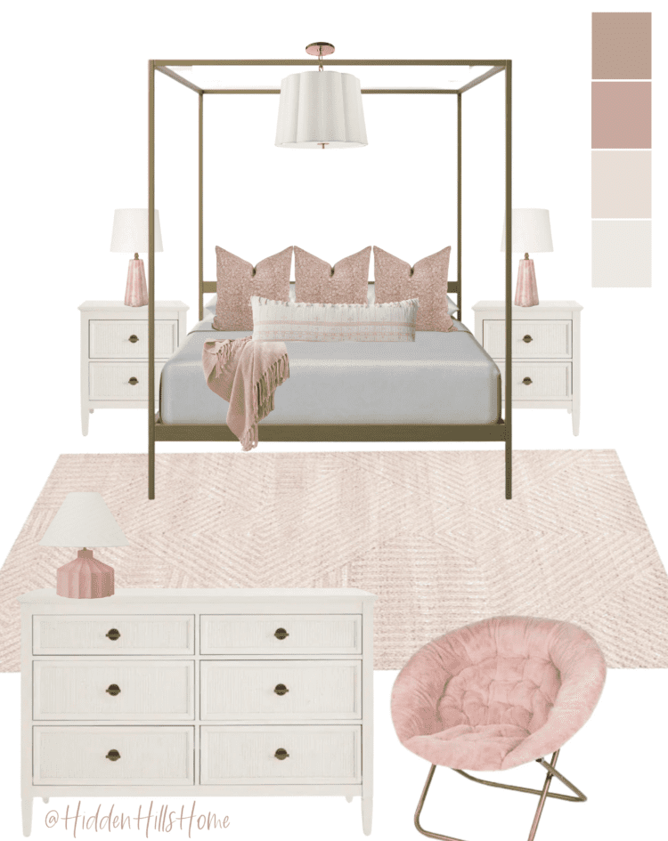 Girl's Bedroom Mood Boards - Hidden Hills Home