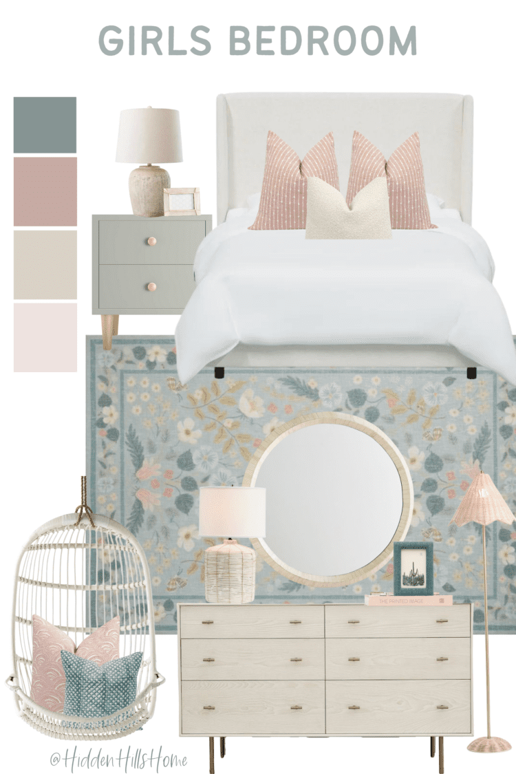 Teen Girl's Bedroom Mood Boards - Hidden Hills Home