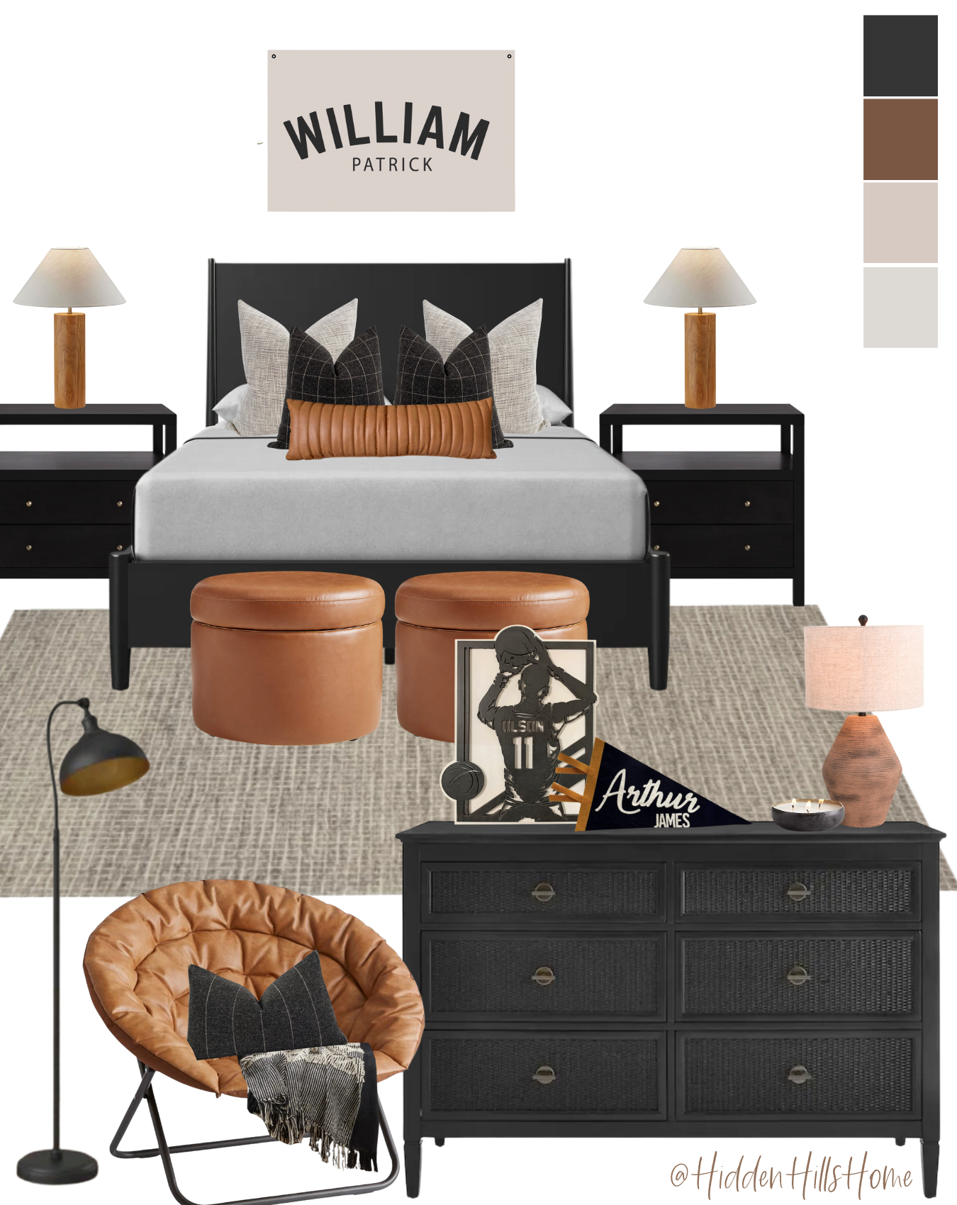 Boy's Bedroom Mood Boards - Hidden Hills Home