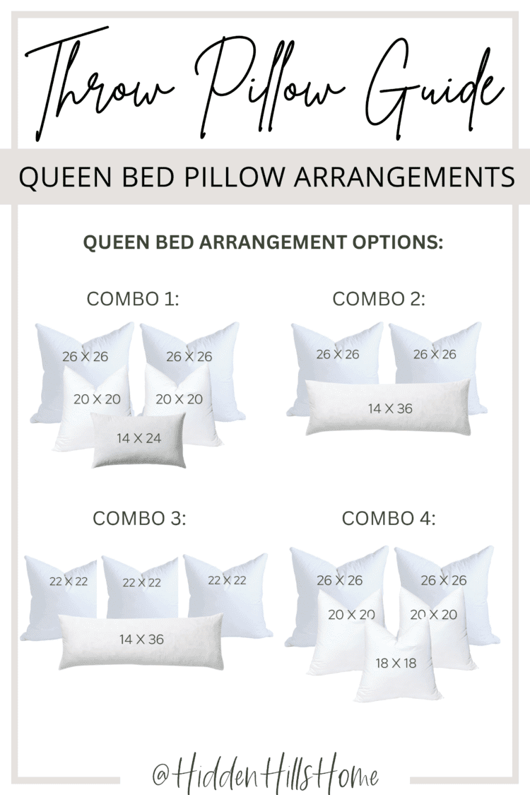 The Ultimate Guide for How to Arrange Throw Pillows on a Queen Bed - Hidden Hills Home